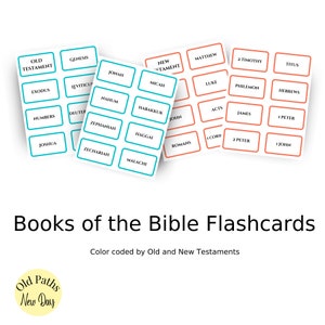 Books of the Bible Flashcards With KJV Memory Verse Matching Set - Etsy