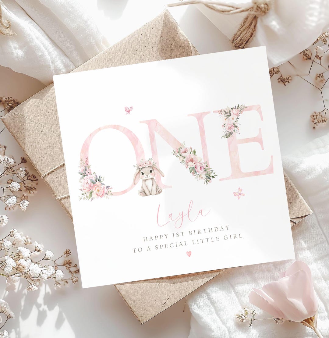 Personalised First Birthday Card, Girls 1st Birthday Card, Daughter ...