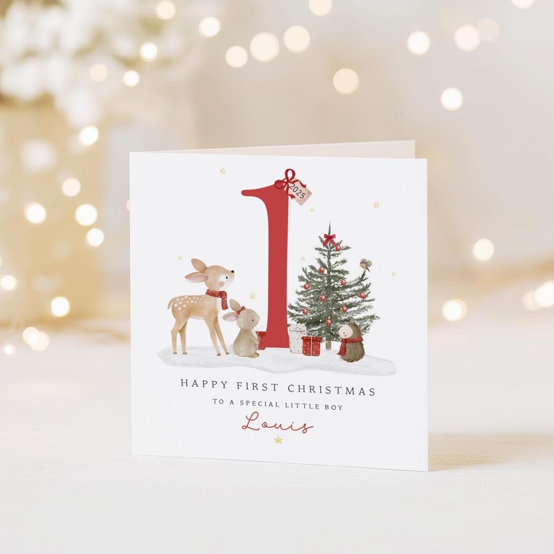 Personalised Baby's First Christmas Card, Babies 1st Christmas Card for ...