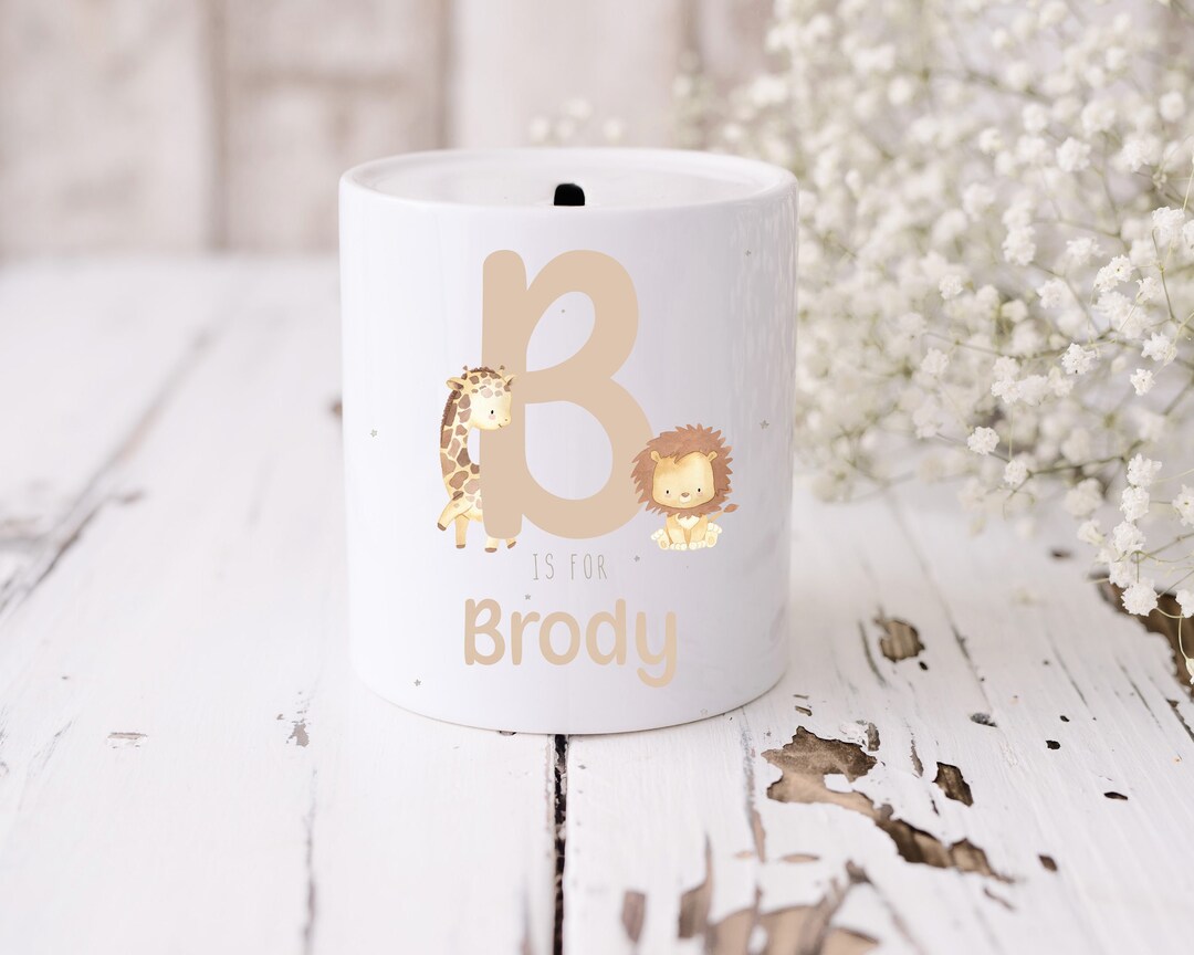 Personalised Safari Animal Money Box Children's Money - Etsy