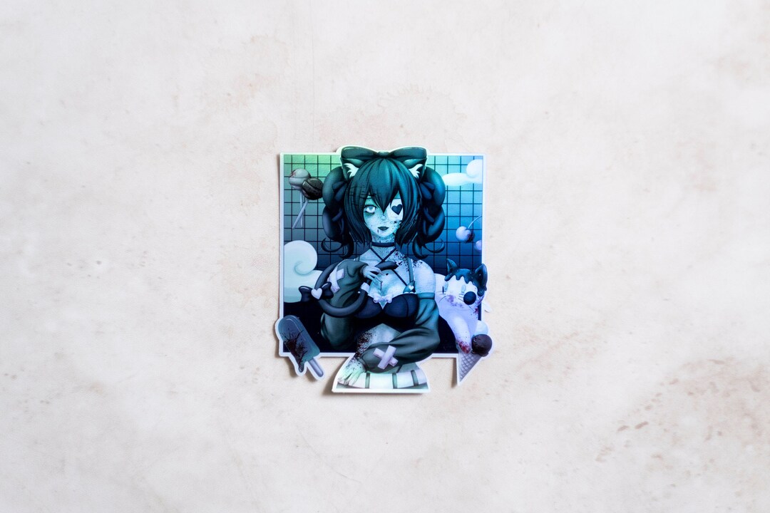 Adorable Nightmare - Holographic Die-cut Glossy Creepy Anime Sticker ...