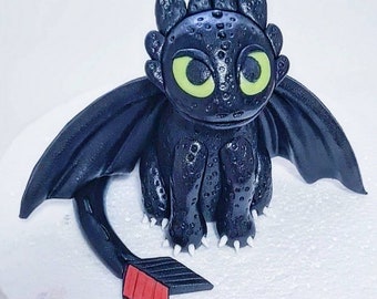 Toothless Fondant Topper - Etsy