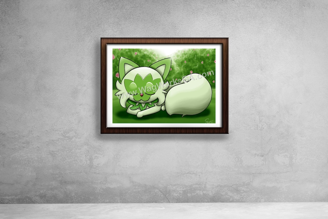 Sleeping Sprigatito Digital Art Download From Pokemon Scarlet and ...