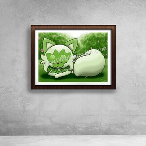 Sleeping Sprigatito Digital Art Download From Pokemon Scarlet - Etsy