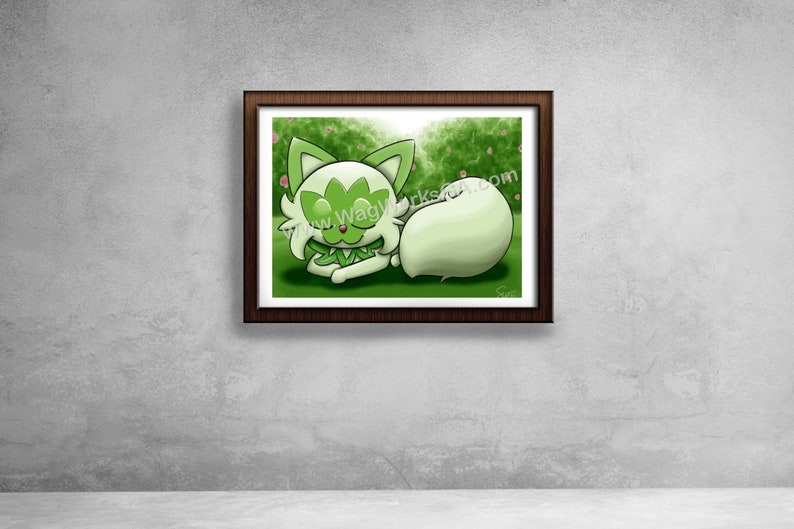 Sleeping Sprigatito Digital Art Download From Pokemon Scarlet and ...