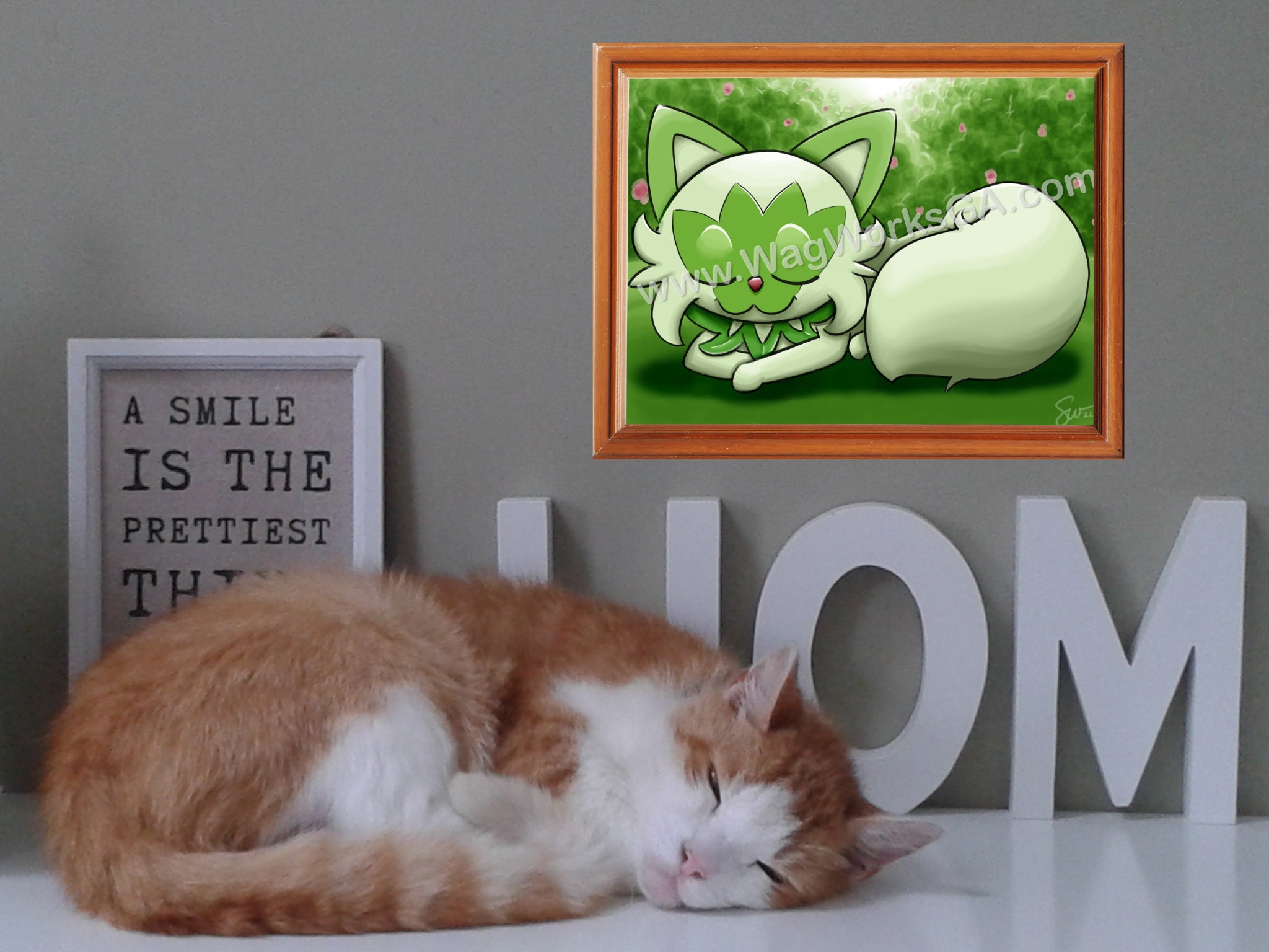 Sleeping Sprigatito Digital Art Download From Pokemon Scarlet and ...