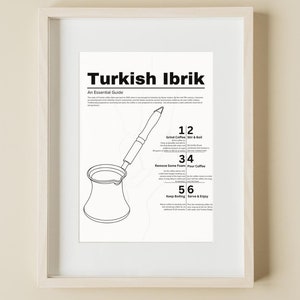 DIGITAL DOWNLOAD Turkish Ibrik Coffee Print Turkish Ibrik Coffee Guide ...
