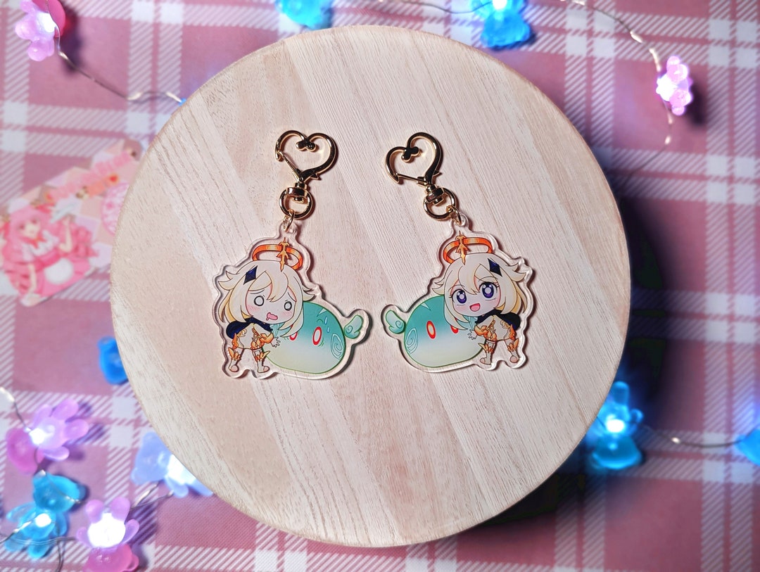 Keychain Genshin Impact Paimon With Slime Double-sided Acrylic Charm ...