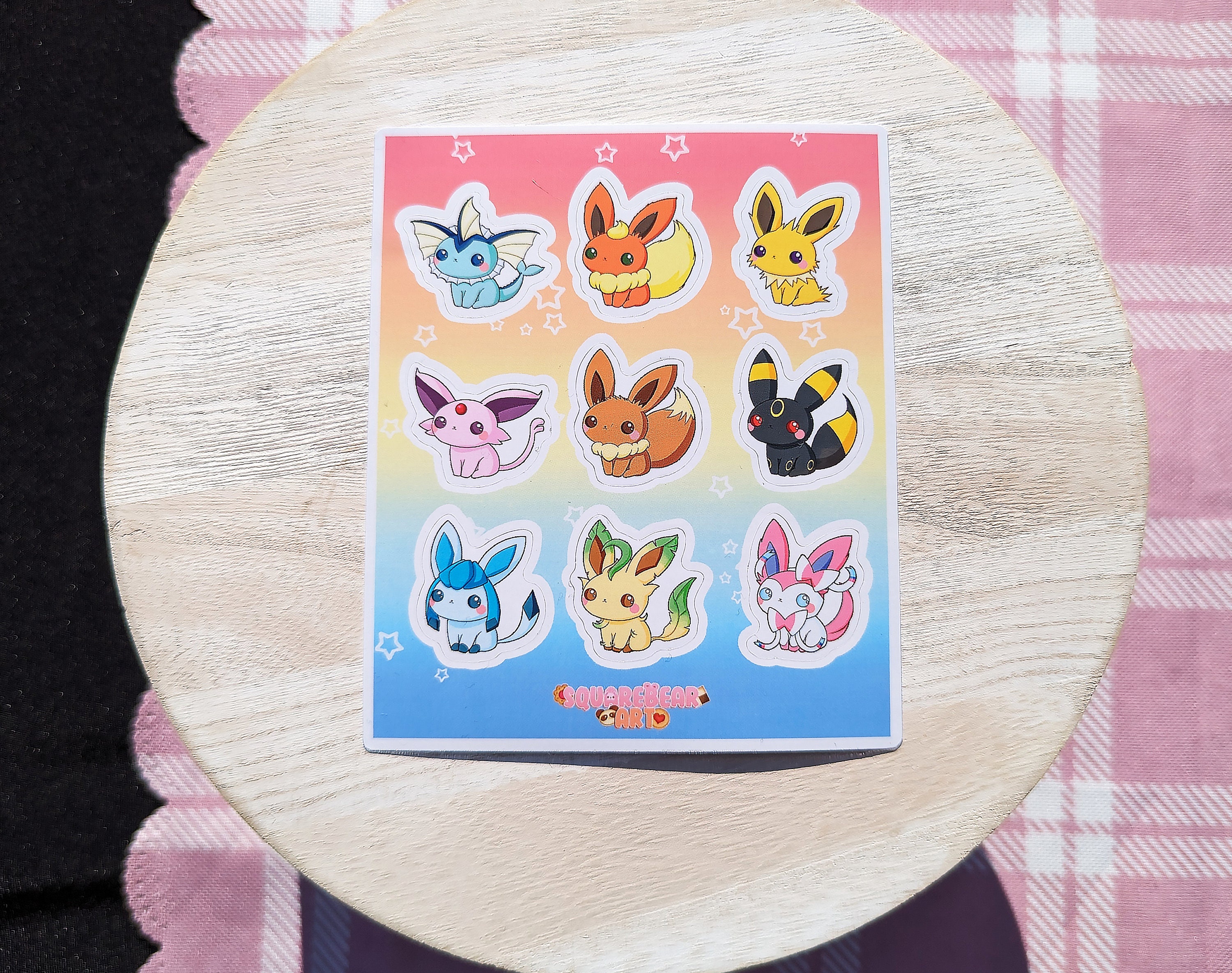 Sticker Sheet Eeveelutions Kawaii Vinyl Cute - Etsy
