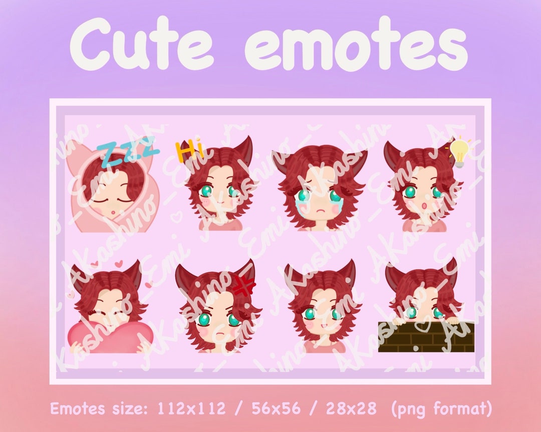 Red Hair Cat Girl Emotes - Etsy