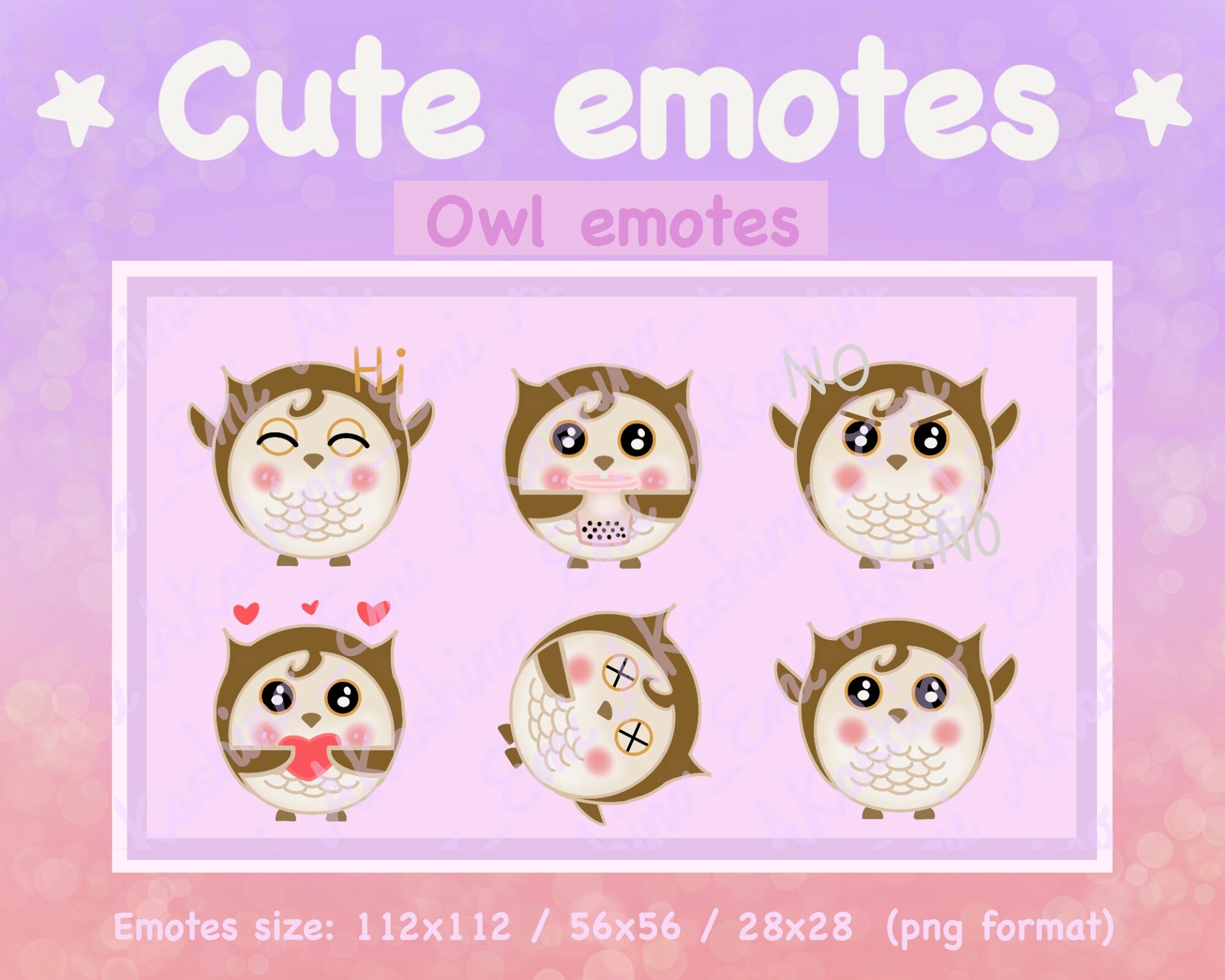 Cute Owl Emotes for Twitch and Discord - Etsy Australia
