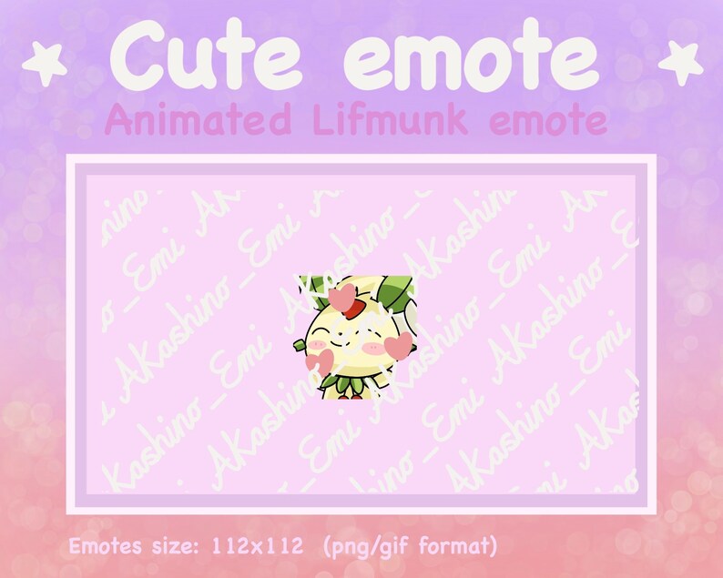 Cute Lifmunk With Hearts Animated Emote - Etsy