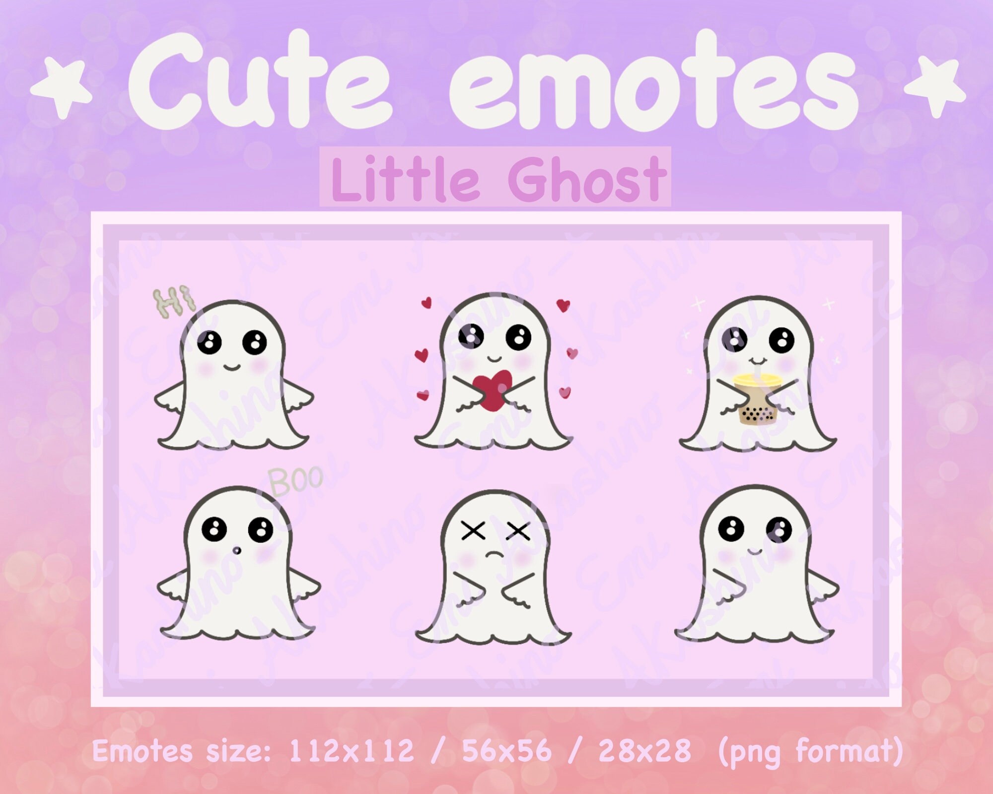 Little Ghost Cute Emotes for Twitch and Discord - Etsy
