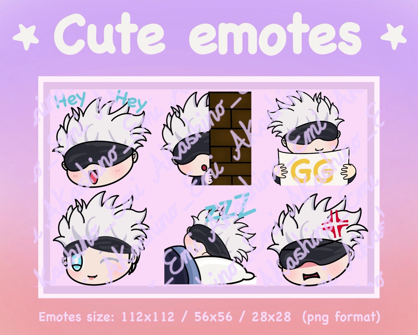 Gojo Emotes (chibi Style) for Twitch/discord - Etsy