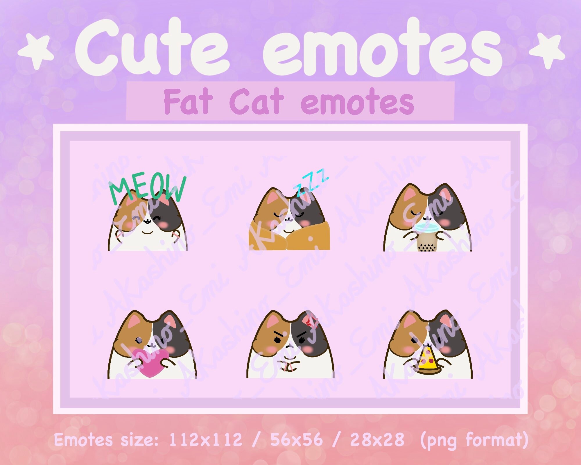 Cute Fat Kat (fat Cat) Emotes for Twitch / Discord - Etsy