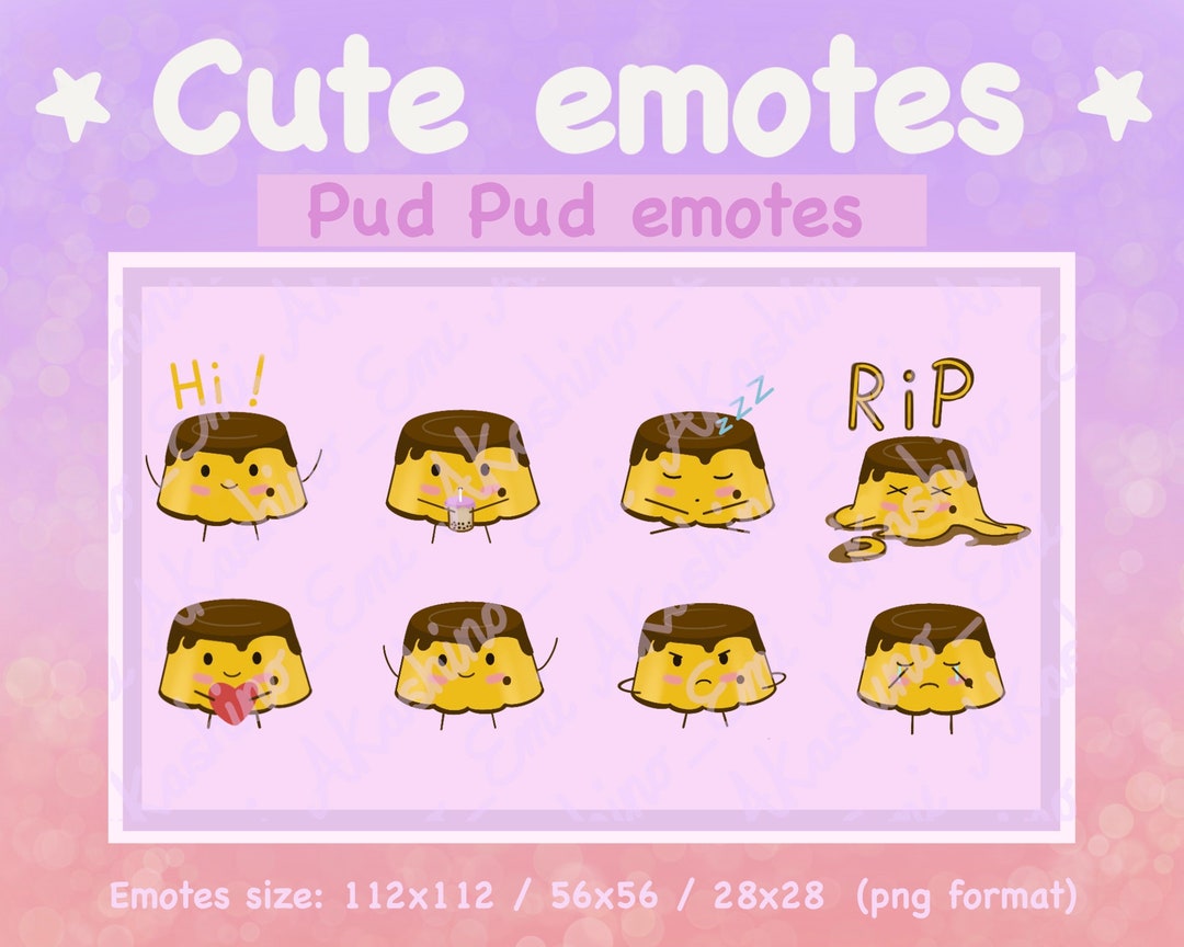 Cute Pud Pud / Pudding Twitch, Discord Emotes - Etsy