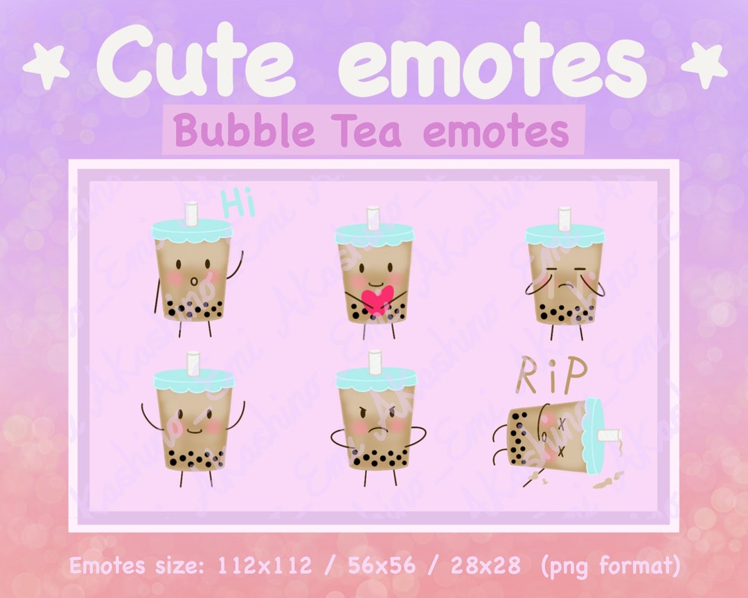 Bubble Tea Emotes for Twitch Discord - Etsy