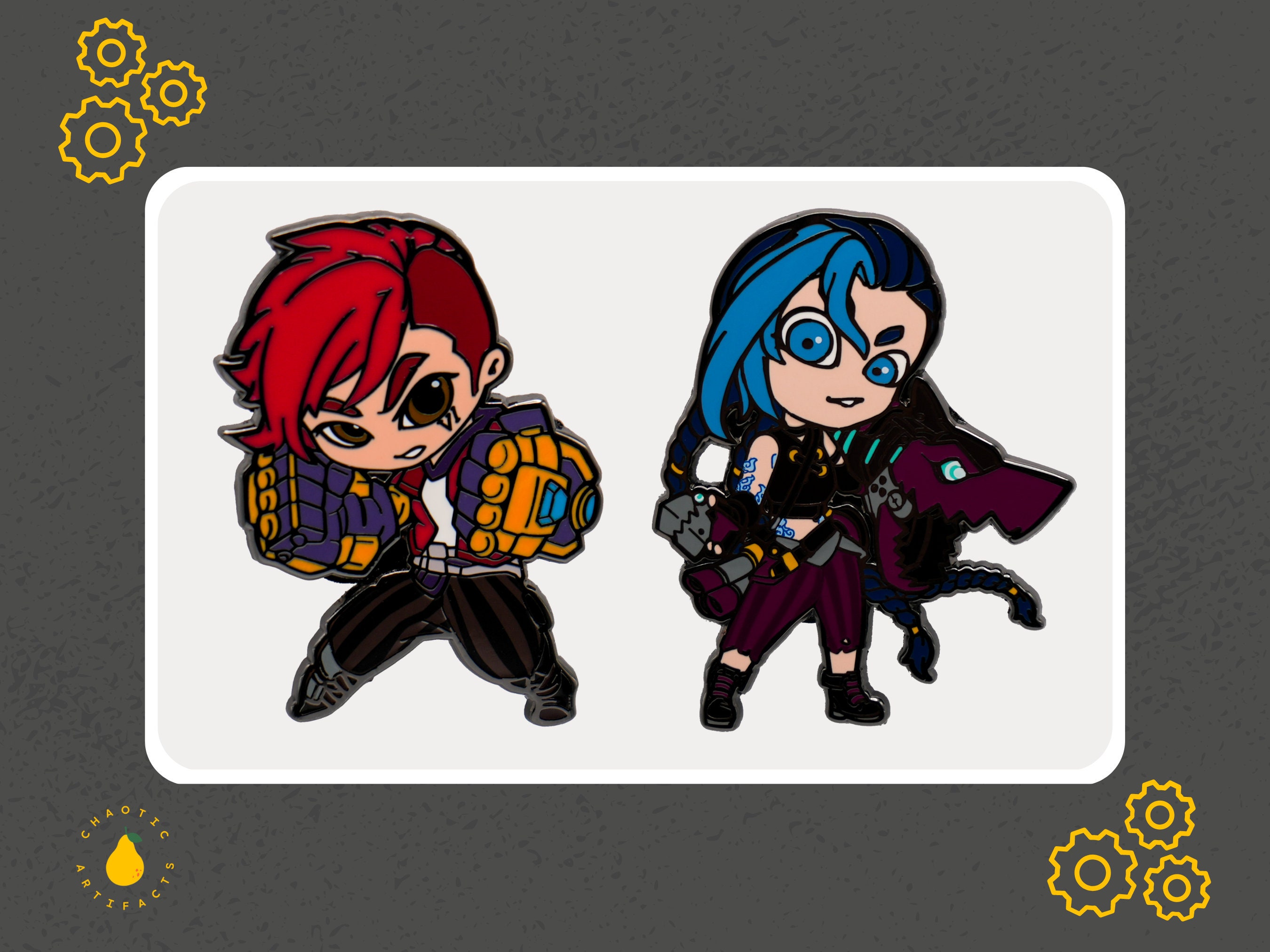 Ultimate Chibi Hard Enamel Pin Set Jinx & Vi Cute Pin Badges for ...