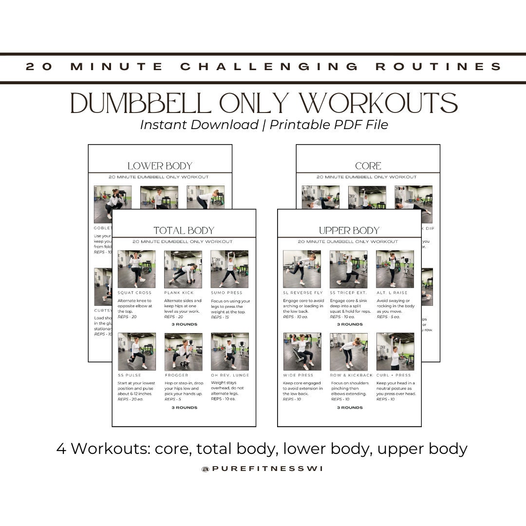 Dumbbell Only Workout - Home Workout Plan - Fitness Program - Strength ...