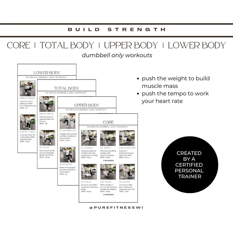 Dumbbell Only Workout - Home Workout Plan - Fitness Program - Strength ...