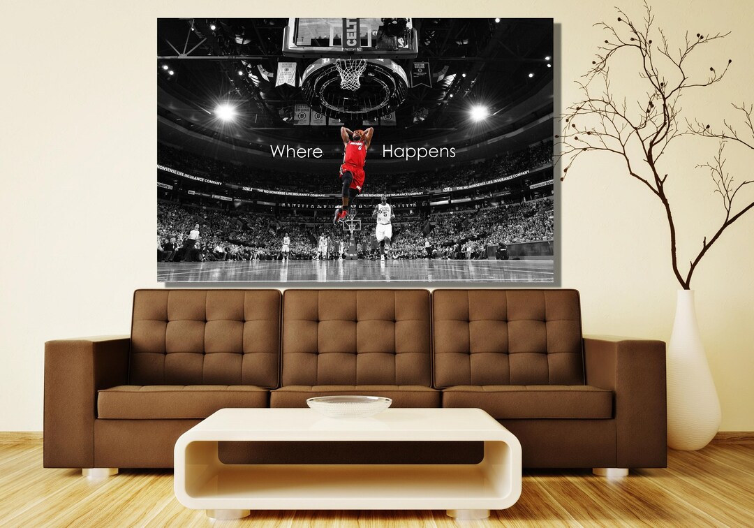 Lebron James Poster,lebron James Block to Iguodala,lebron James Art ...