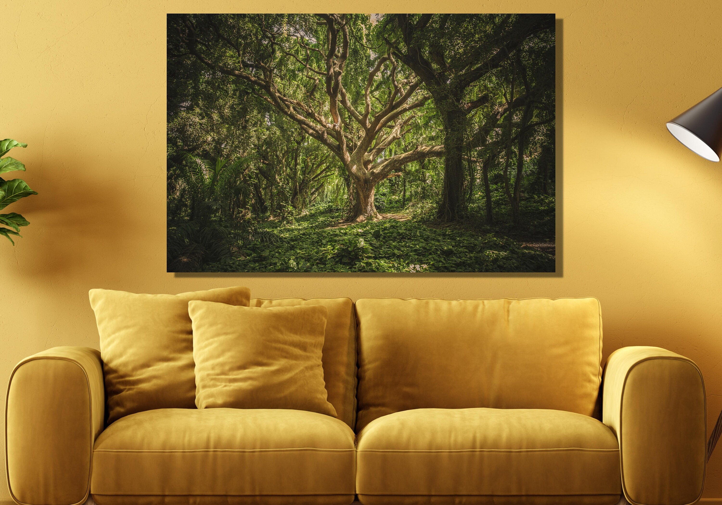 Forest Canvas Forest Tree Wall Art Green Forest Painting - Etsy