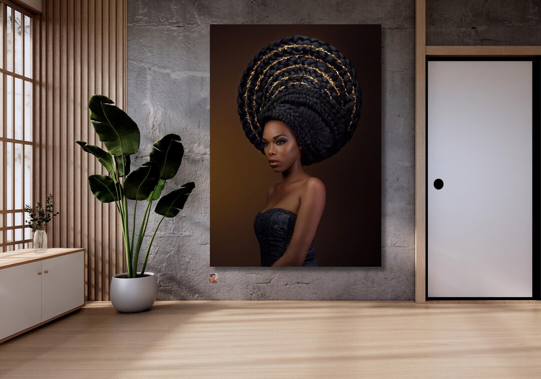 African Art,african Black Woman Canvas,abstract African Girl Canvas Paintings Wall Art Pictures ...