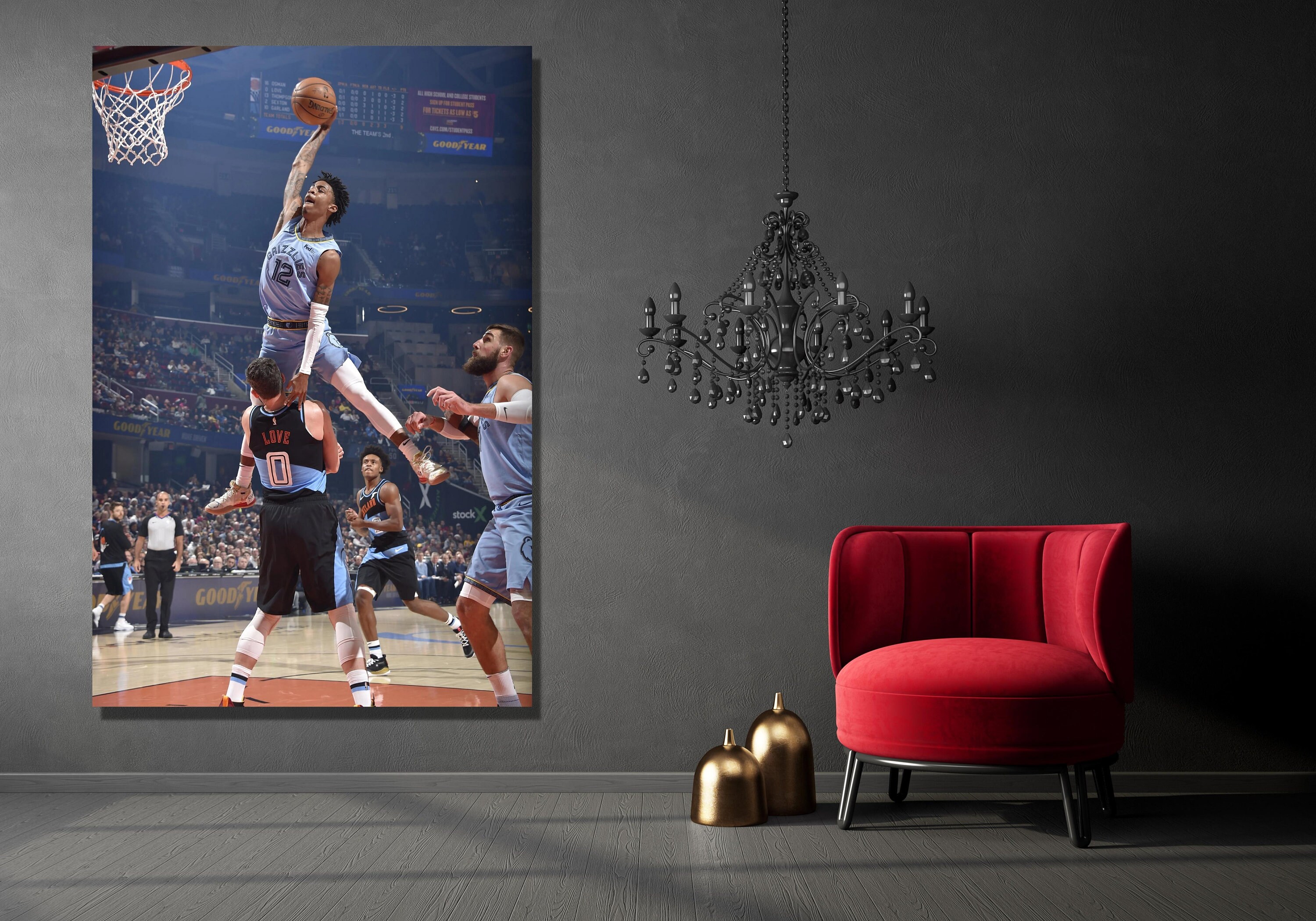 Ja Morant Canvas Wall Art,ja Morant Poster,ja Morant Dunk Poster,ja Morant Print,grizzlies ...