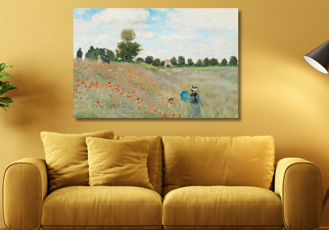 Claude Monet Mother Child Umbrella Flowers Poppy Field Amazing Quality ...