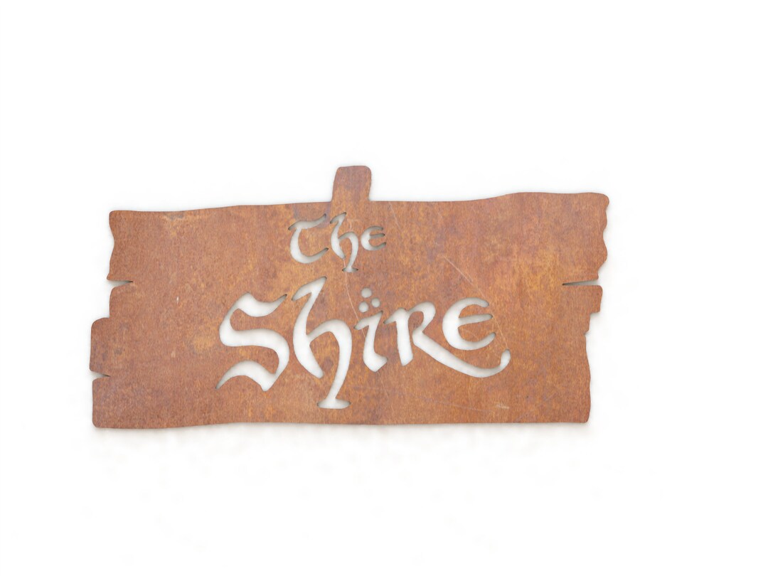 Handmade the Shire Metal Wall Sign With Rustic Frame - Etsy