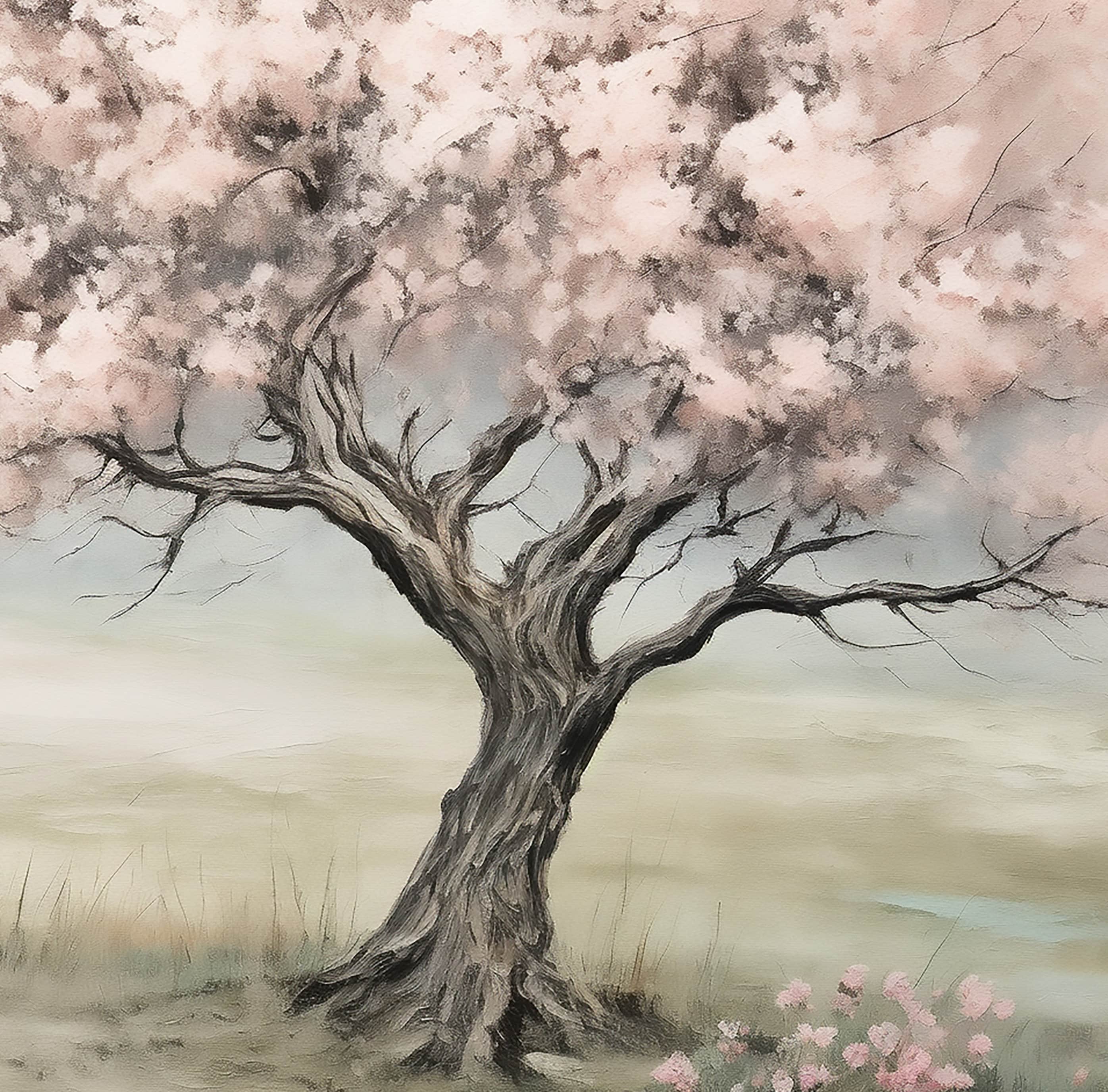 Spring Cherry Blossom Tree Wall Art, Spring Decor, Spring Print ...