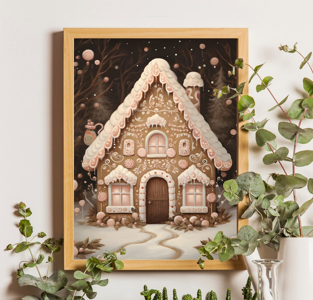 Christmas Wall Art Gingerbread House Christmas Decor Printable Art ...