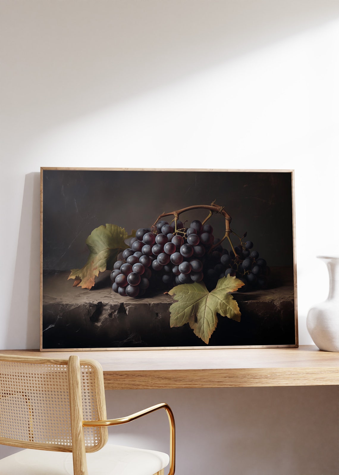 Grape Painting, Fruits Still Life, Still Life Print, Grape Kitchen ...