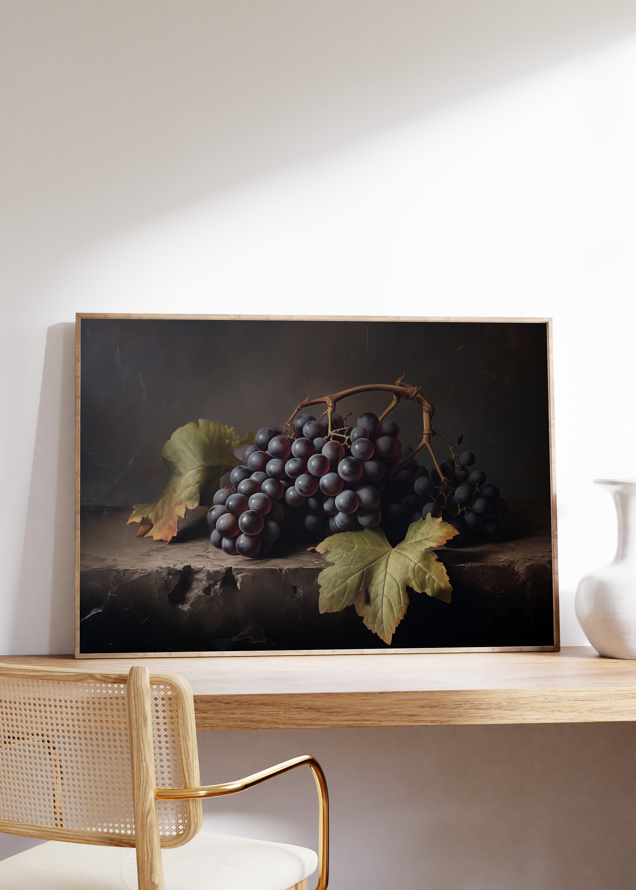 Grape Painting, Fruits Still Life, Still Life Print, Grape Kitchen ...