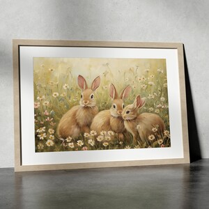 Cute Spring Bunny Rabbits PRINTABLE, Easter Wall Art, Easter Nursery ...