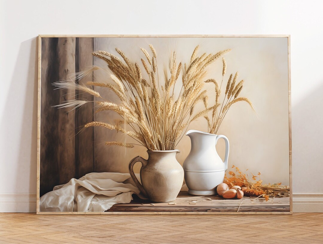 Wheat Wall Art, Vintage Wheat Art, Wheat Print, Rustic Wheat Art ...
