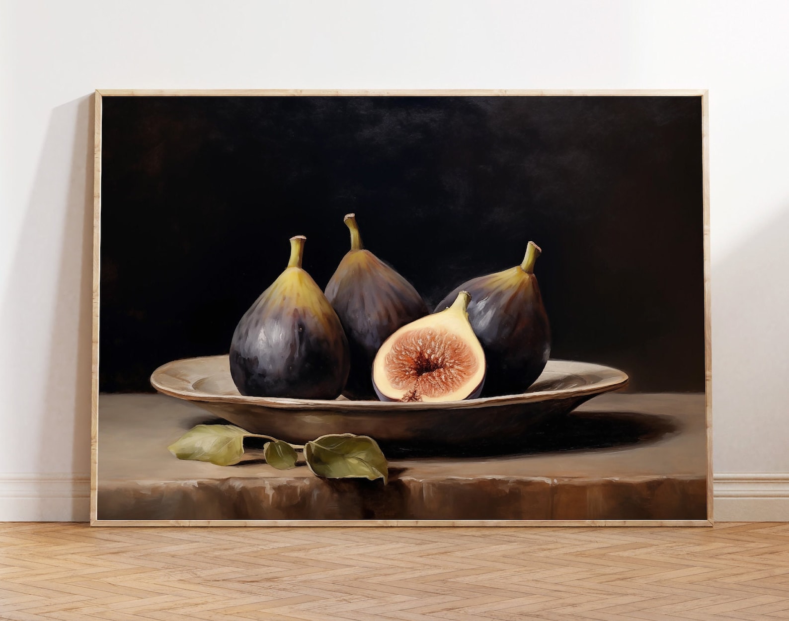 Fig Art Print, Moody Figs Painting, PRINTABLE, Vintage Fruit Still Life ...