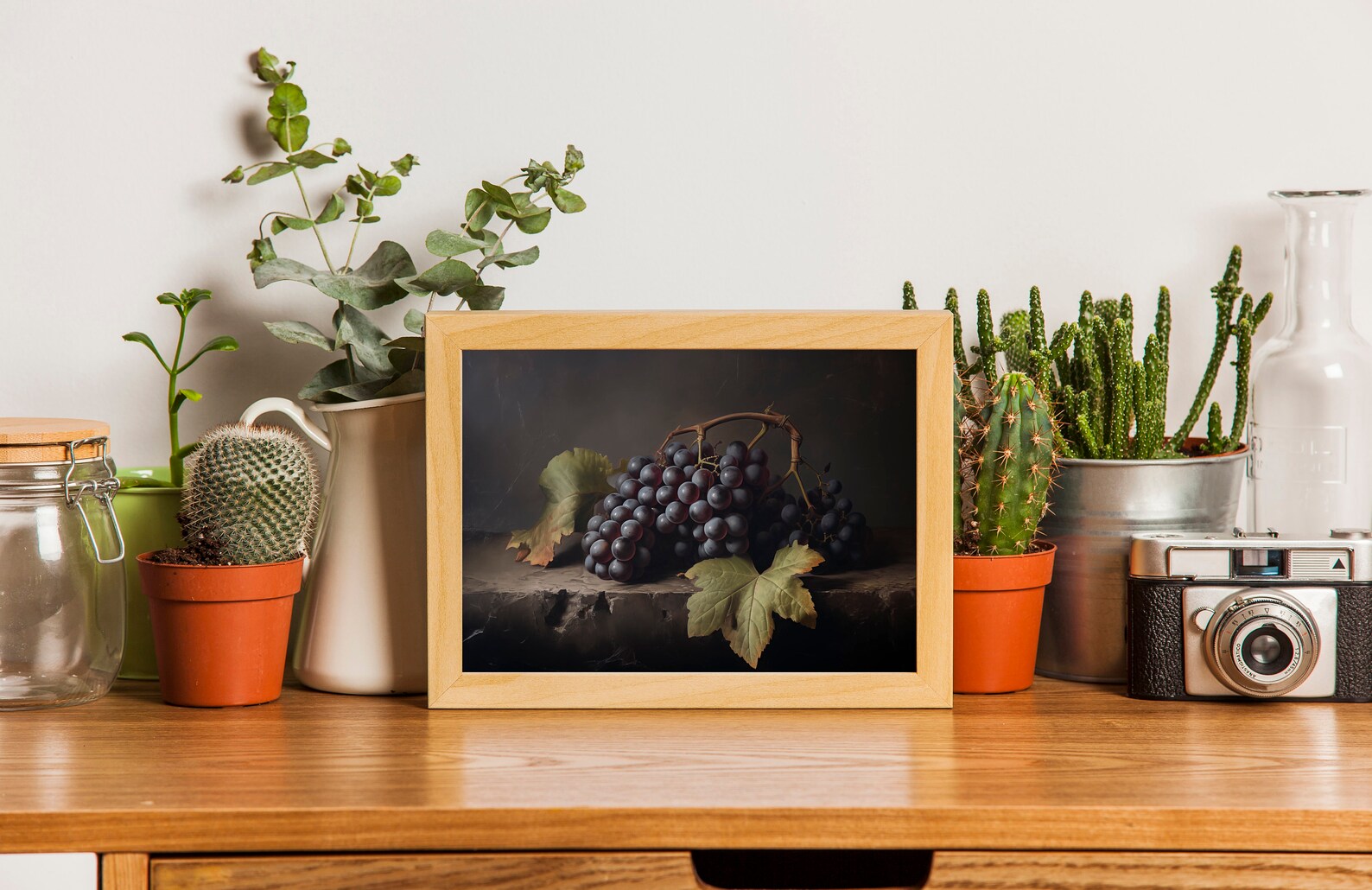 Grape Painting, Fruits Still Life, Still Life Print, Grape Kitchen ...