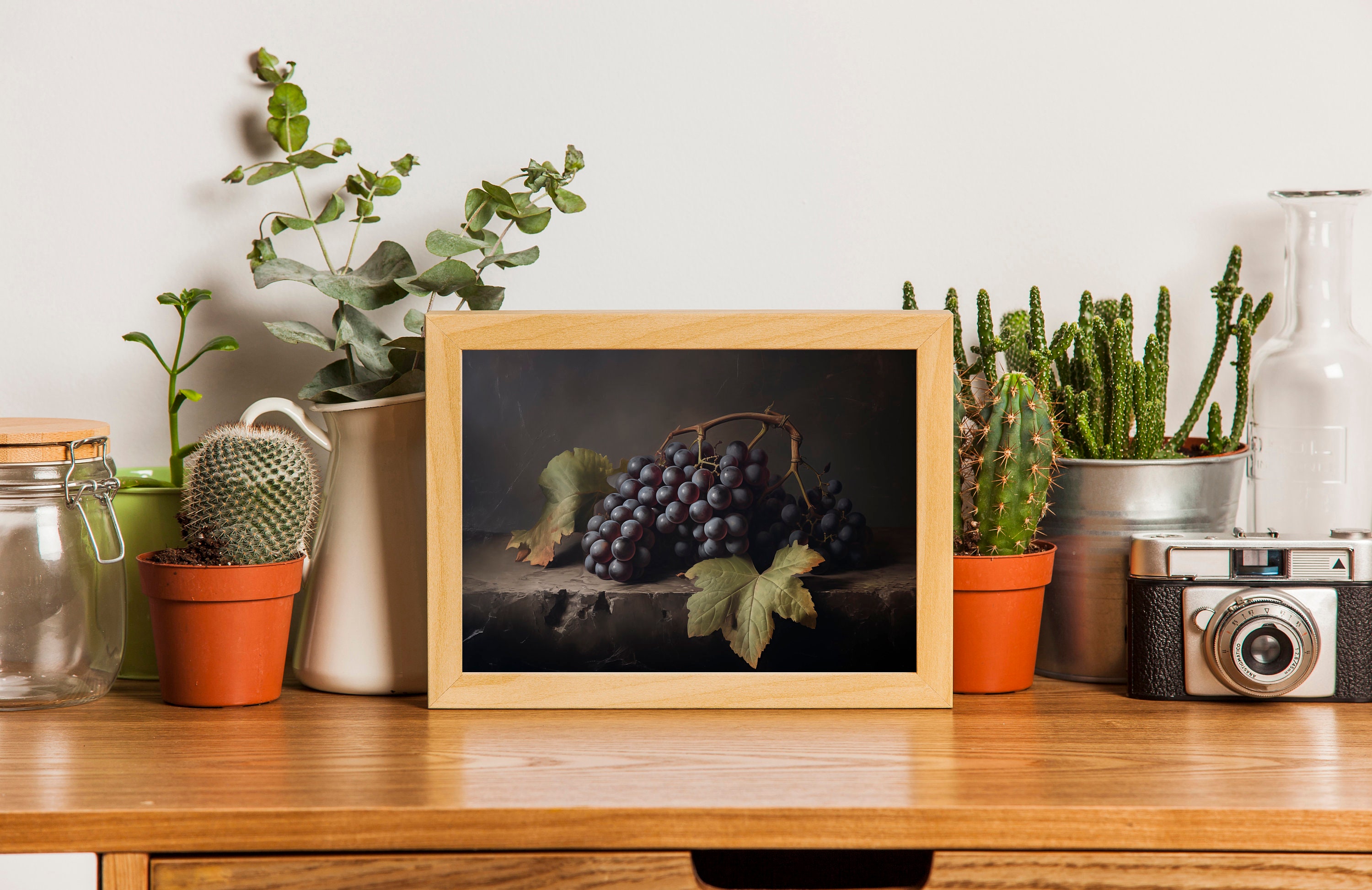 Grape Painting, Fruits Still Life, Still Life Print, Grape Kitchen ...