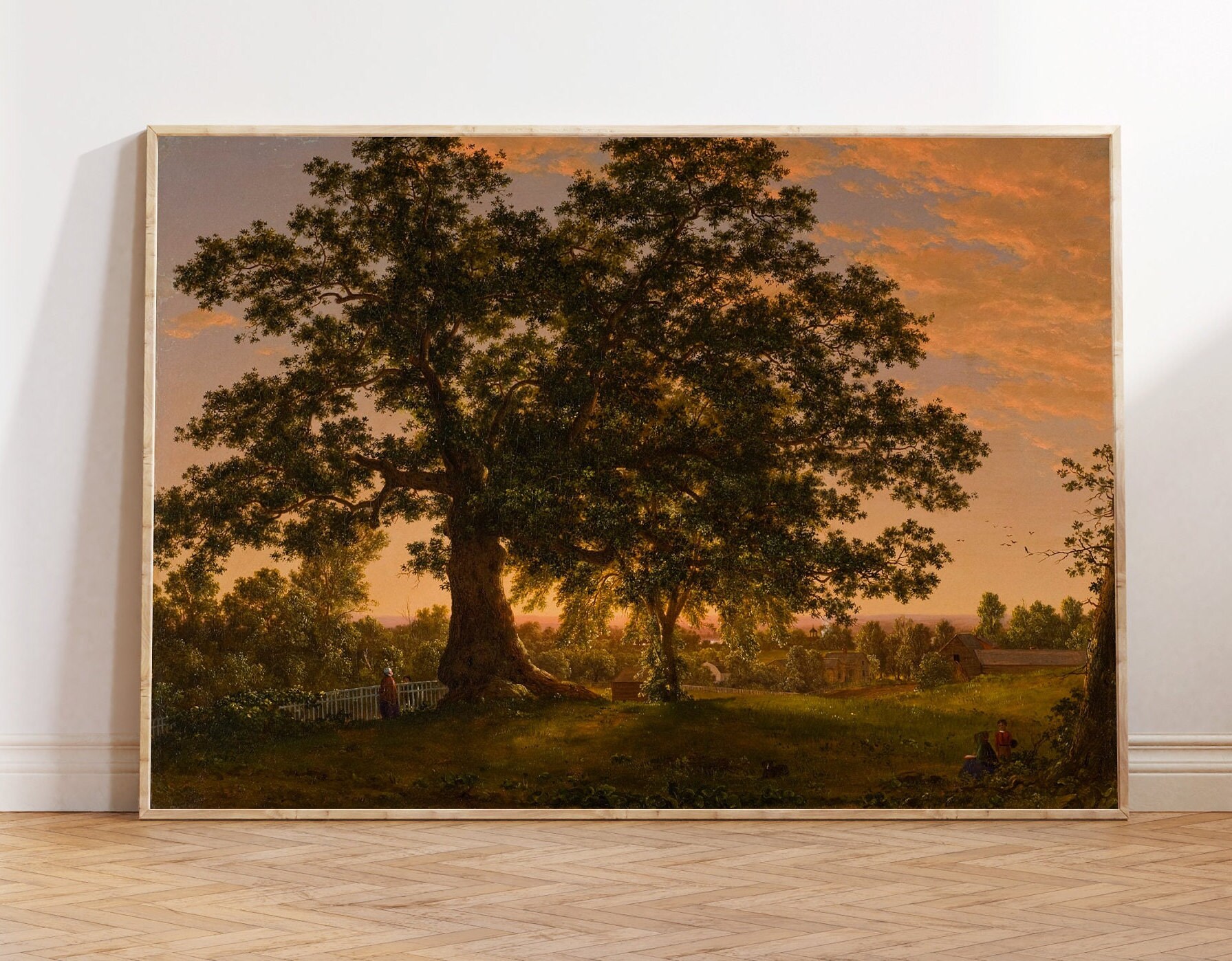Landscape Oil Painting Oak Tree Painting PRINTABLE Wall Art Vintage ...