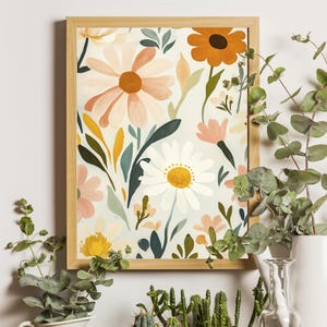 Daisy Print, Daisy Printable Wall Art, Daisy Wall Art, Daisy Printable ...