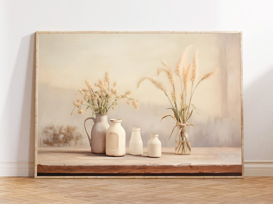 Rustic Floral Wall Art, Grass in a Vase Print, Rustic Botanical Art ...