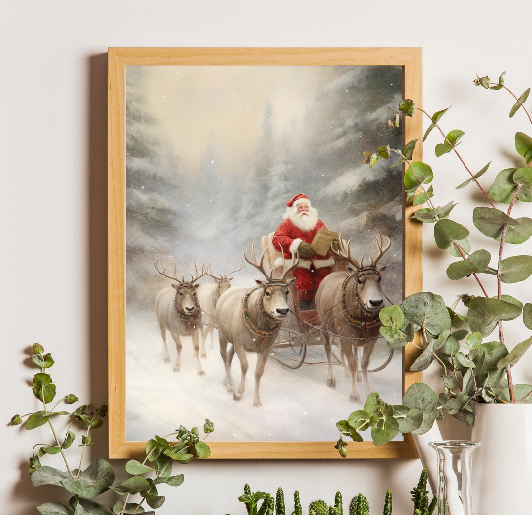 Santa Claus on Sleigh | Reindeers | Father Christmas on Sleigh | Santa ...