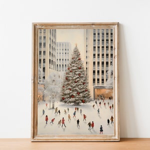 Rockefeller Center Christmas Tree Art Print, NYC Winter Holiday ...