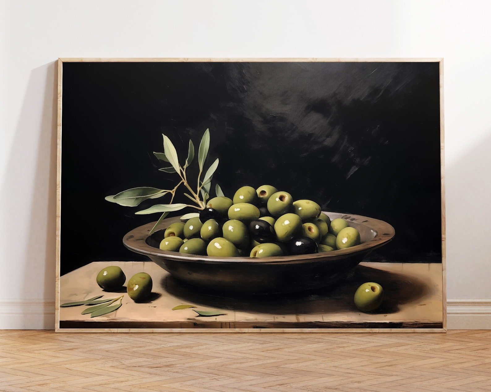 Green Olives Vintage Kitchen Art Print: Rustic Farmhouse Decor (digital ...