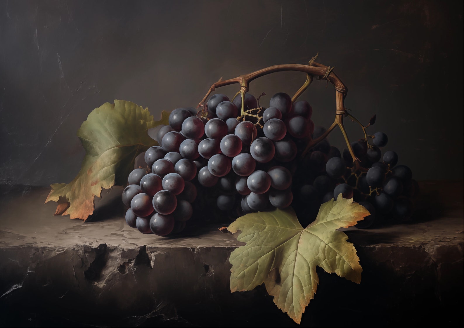 Grape Painting, Fruits Still Life, Still Life Print, Grape Kitchen ...