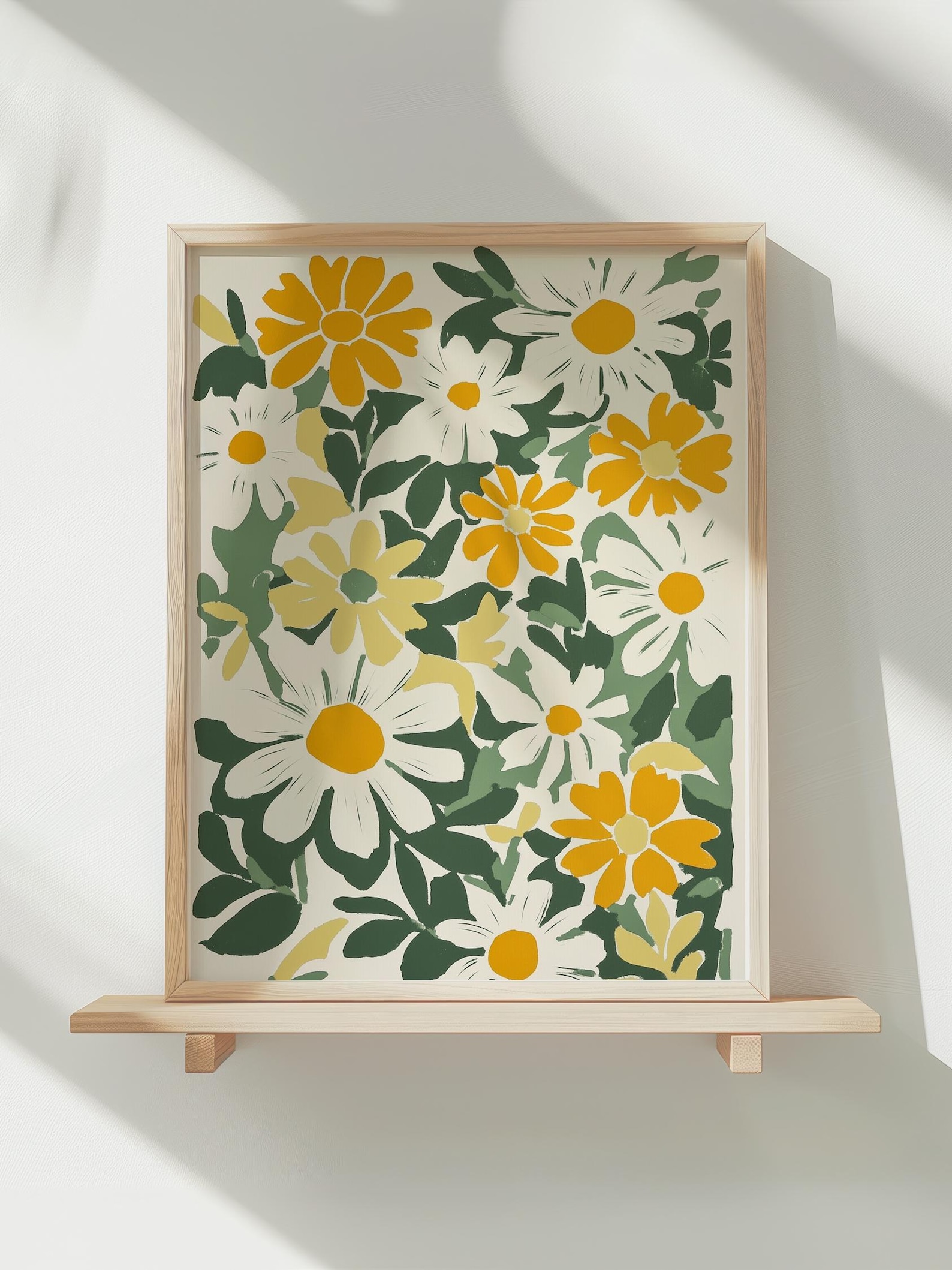 Daisies Wall Art, Green Wall Art, Printable Wall Art, Floral ...