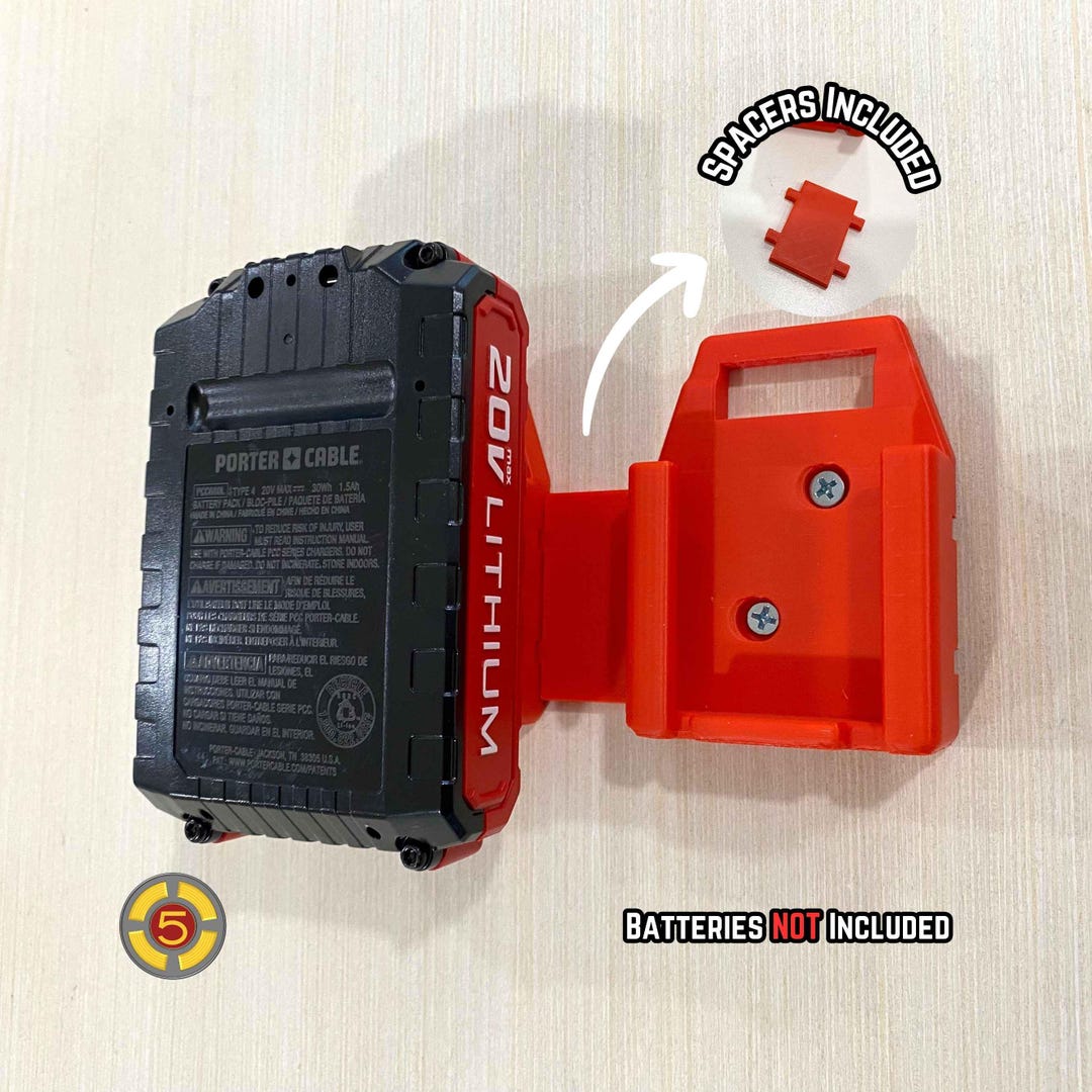 Heavy Duty Battery Holder for Porter Cable 20V - Wall/shelf/cabinet ...