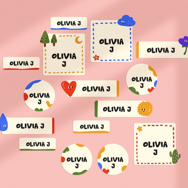 Personalized Name Stickers for Kids School - Etsy