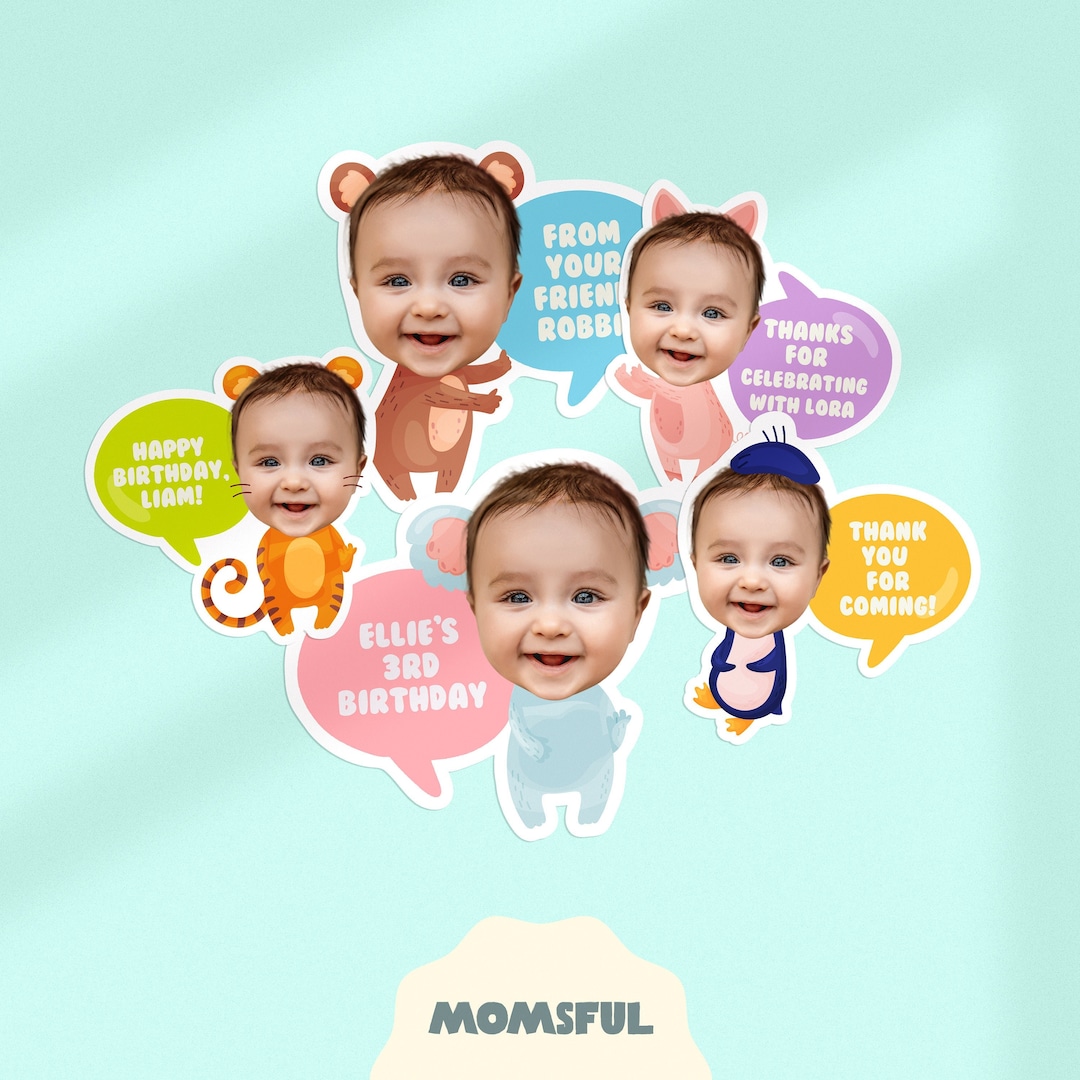 Custom Face Sticker｜personalized Birthday Sticker｜custom Kid Birthday ...